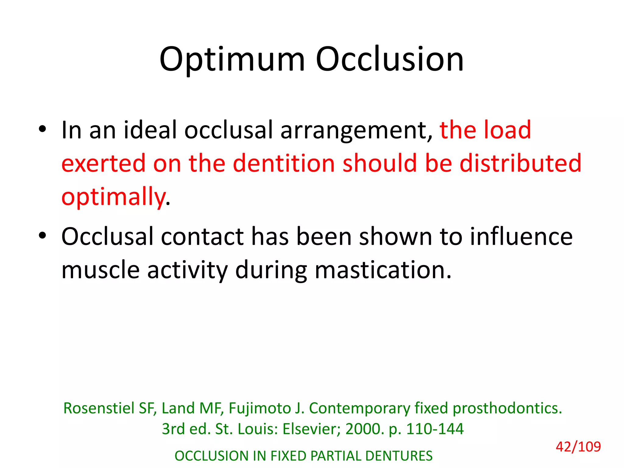 Occlusion In Fixed Partial Denture | PPTX
