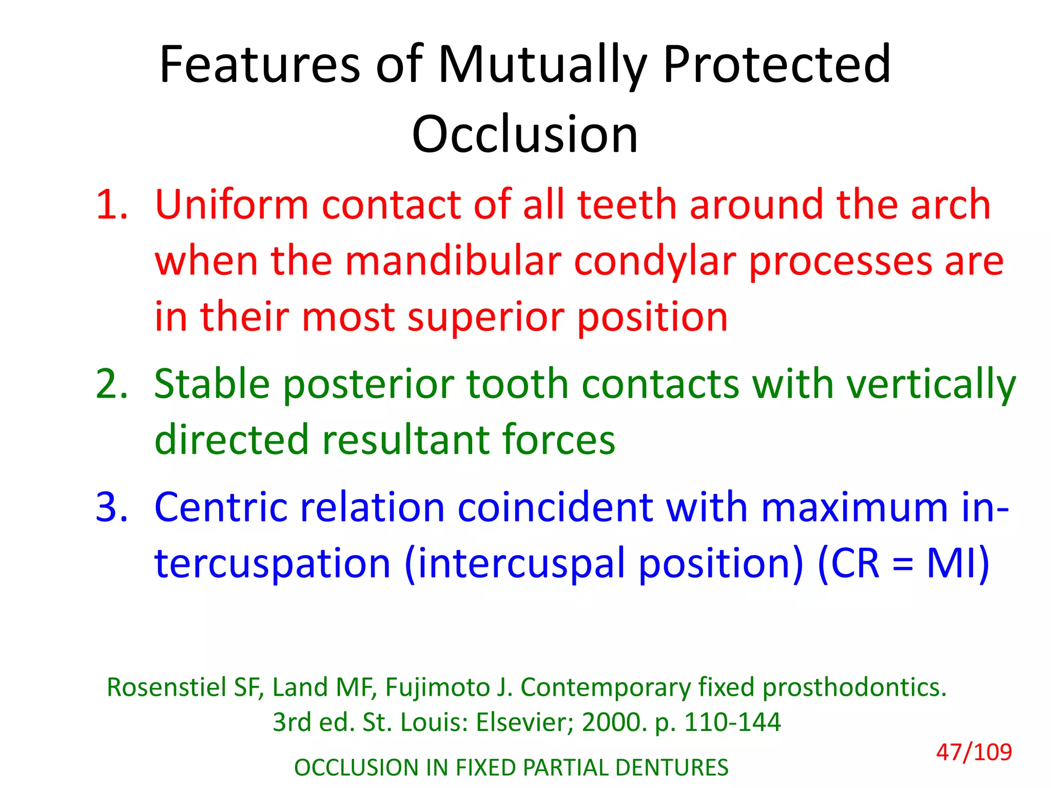 Occlusion In Fixed Partial Denture | PPTX