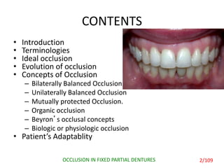 Occlusion In Fixed Partial Denture | PPTX
