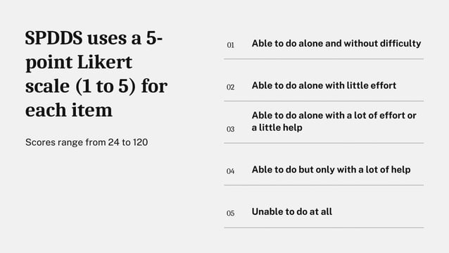 Self-Assessment Parkinson's Disease Disability Scale (SPDDS) and Texas ...