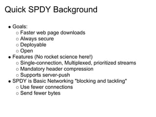SPDY, TCP, and the Single Connection Throttle | PPT