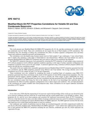 Modified Black Oil PVT Properties Correlations | PDF