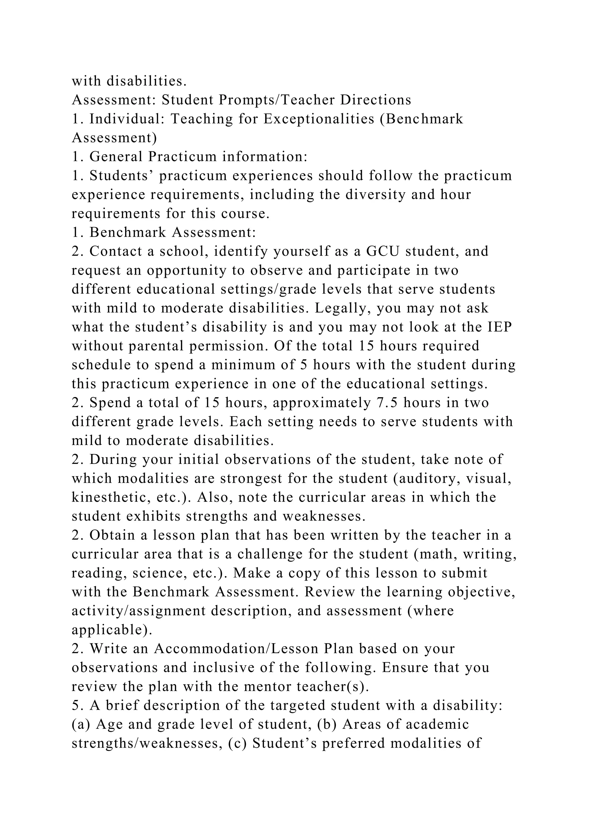 SPE-226 Educating the Exceptional LearnerBenchmark Assessm.docx