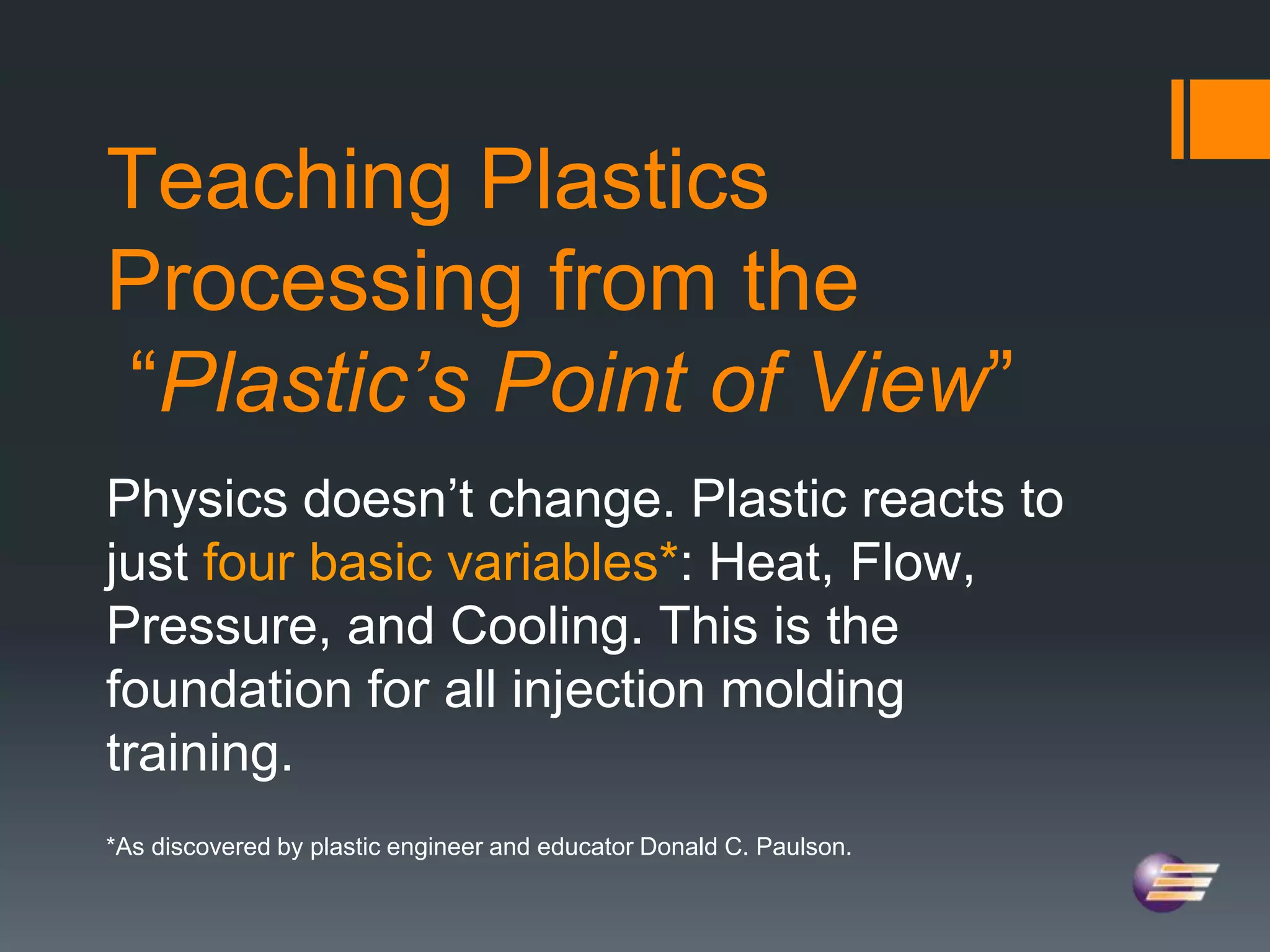 SPE Injection Molding Training Presentation | PPTX
