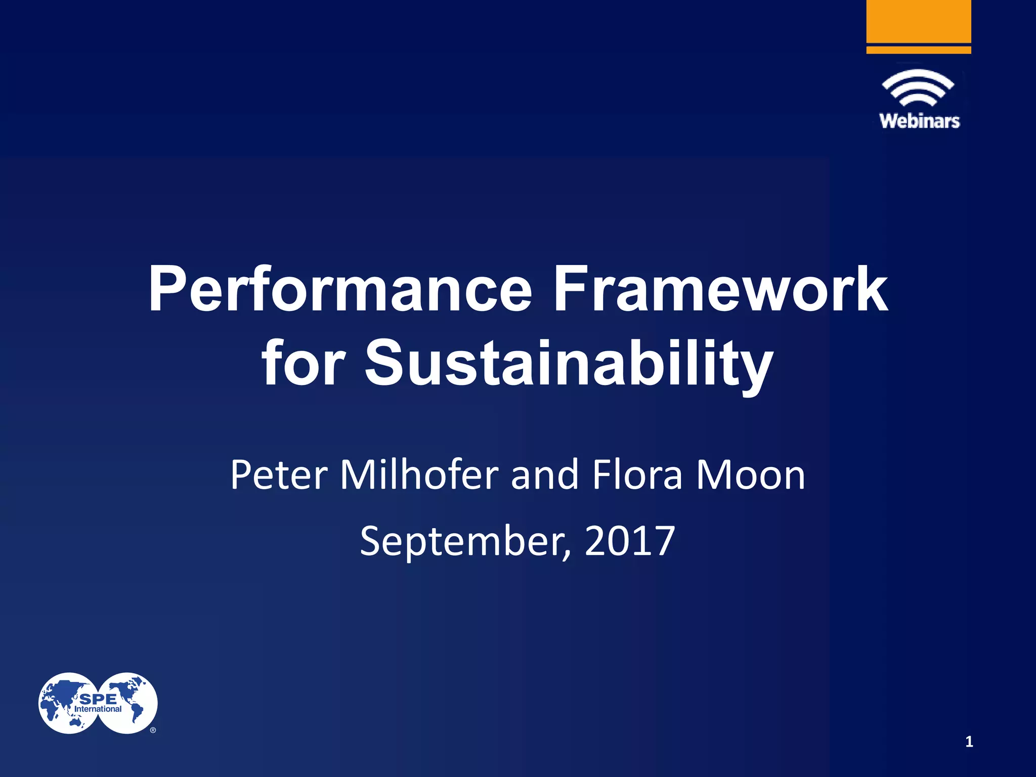 Performance Framework for Sustainability | PPT