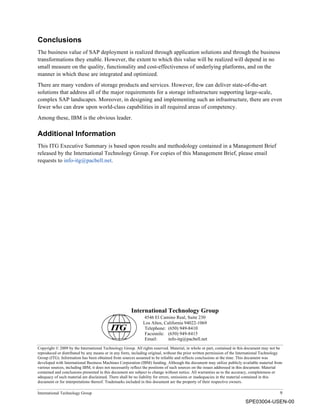 VALUE PROPOSITION FOR IBM SYSTEM STORAGE: COST/BENEFIT CASE FOR SAP DEPLOYMENT IN ENTERPRISE ...