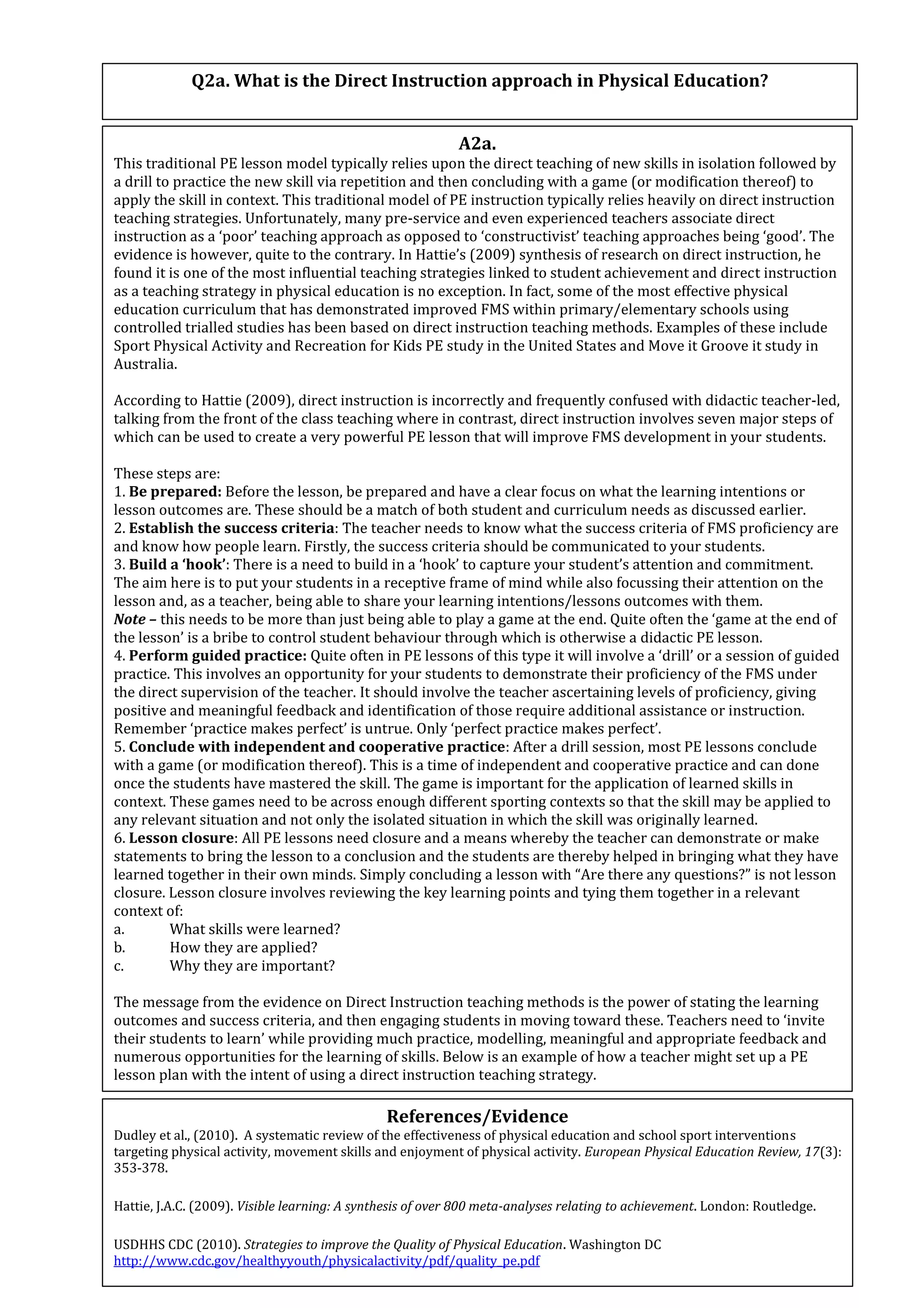 Spe 111 teaching approaches | PDF