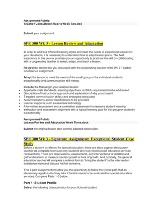 Spe 300 spe300 spe 300 education for service uopstudy.com | Special ...