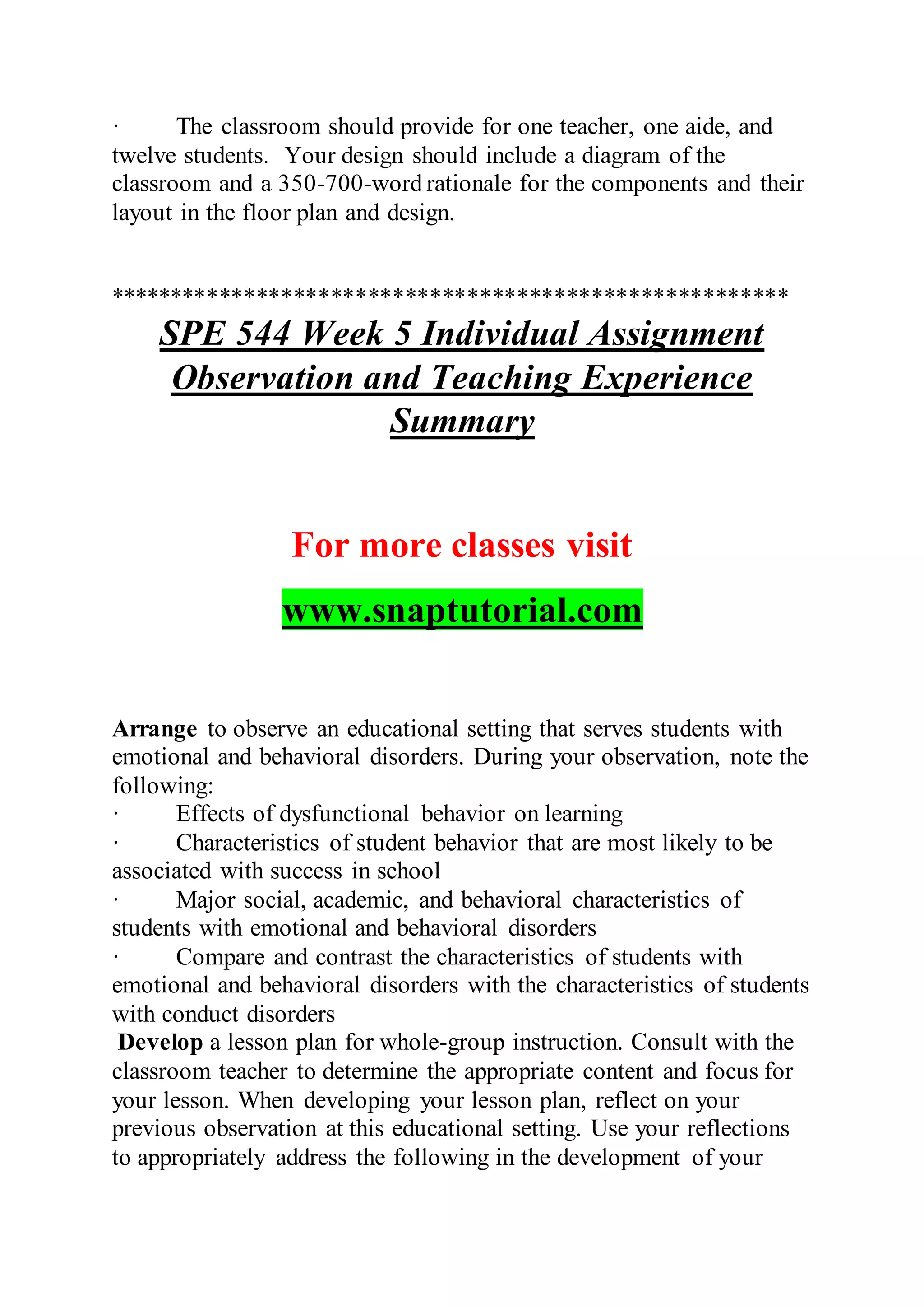 Spe 544 Education Specialist-snaptutorial.com