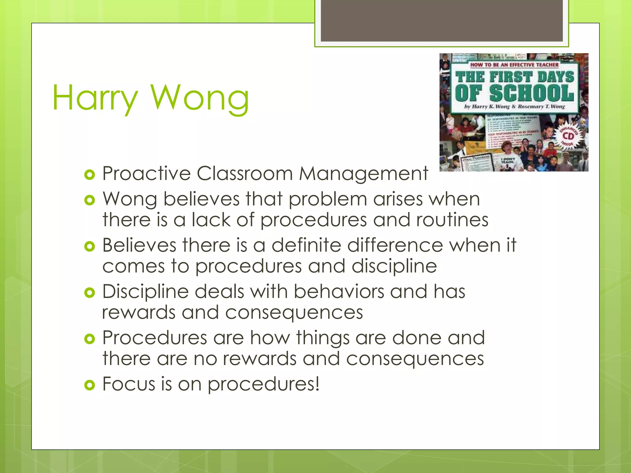 Spe546 collaborative activity - classroom management theories | PPTX