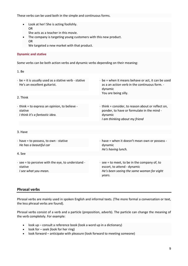 English grammar, parts of speech | PDF