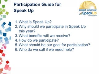 Speak Up Participation Guide | PPT
