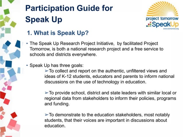 Speak Up Participation Guide | PPT | Professional School | Postgraduate ...