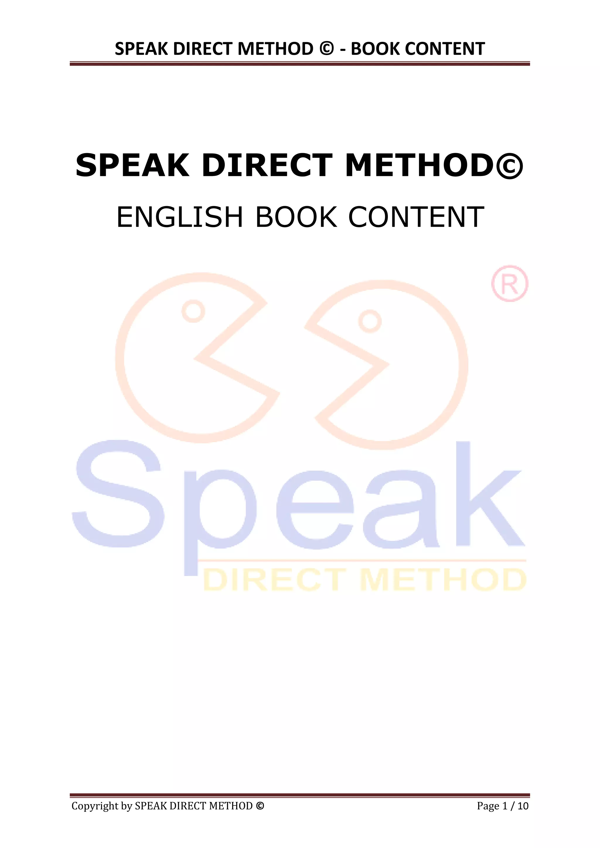 Speak direct method english book content | PDF