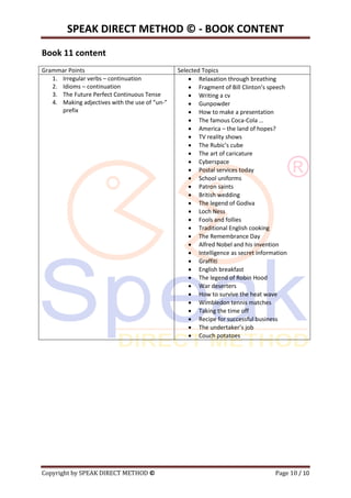 Speak direct method english book content | PDF