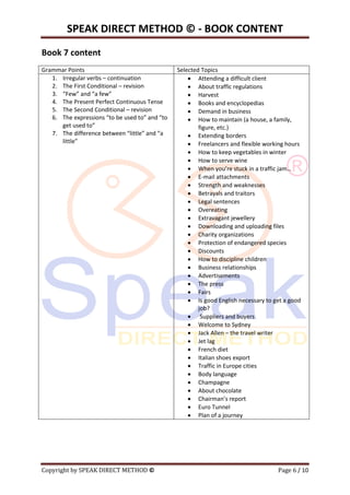 Speak direct method english book content | PDF