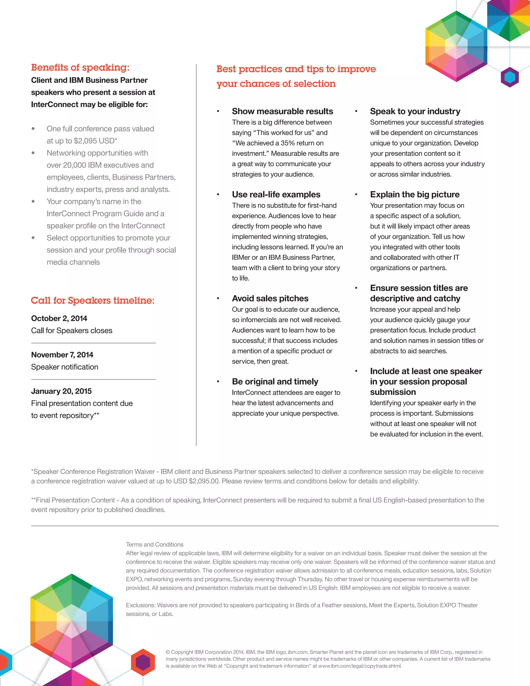 IBM InterConnect 2015 - Speaker guidelines and tips! | PDF