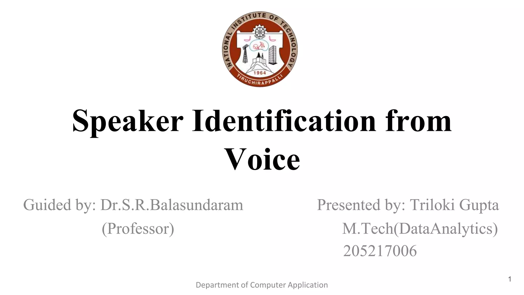 Speaker identification | PPTX