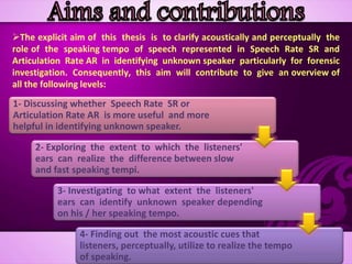 Speaker identification based on temporal parameters | PPT