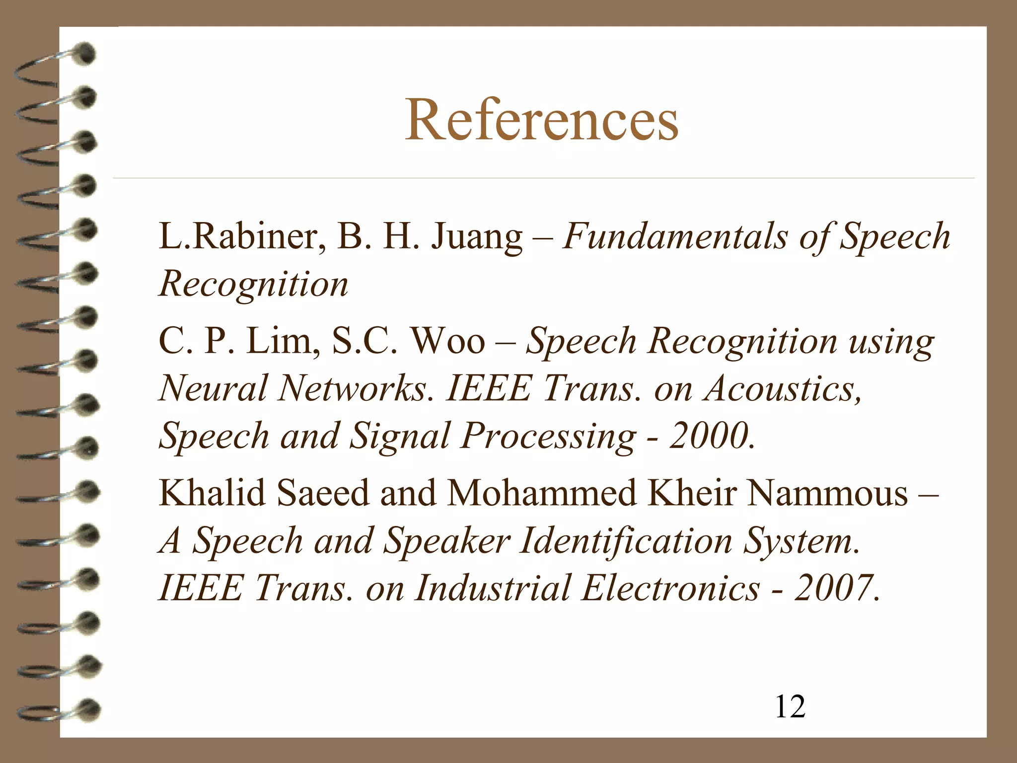 Speaker Identification System With Voice Controlled Functionality Ppt