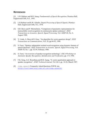 Speaker recognition. | DOC