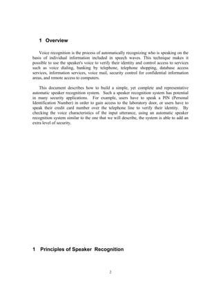 Speaker recognition on matlab | DOC