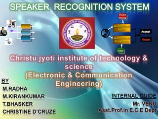 Speaker Recognition System | PPTX