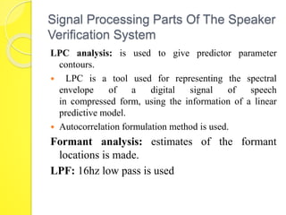 Speaker recognition systems | PPTX