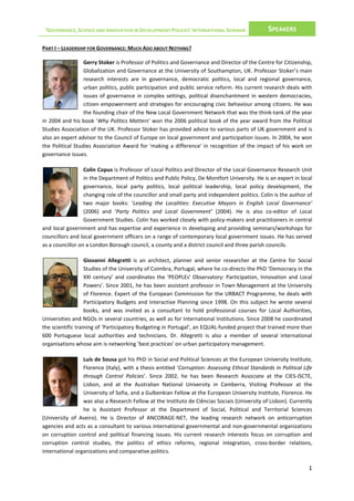 Speakers alianças territoriais | PDF