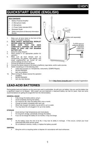 Speakers for iPod - Block Rocker Quickstart Guide | PDF