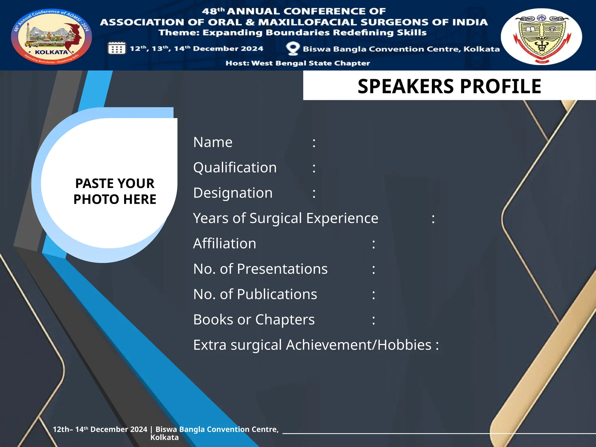 SPEAKERS PROFILE(updated).pptx Oral and maxillofacial surgery | PPTX