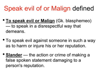 Speak evil of no one! | PPTX