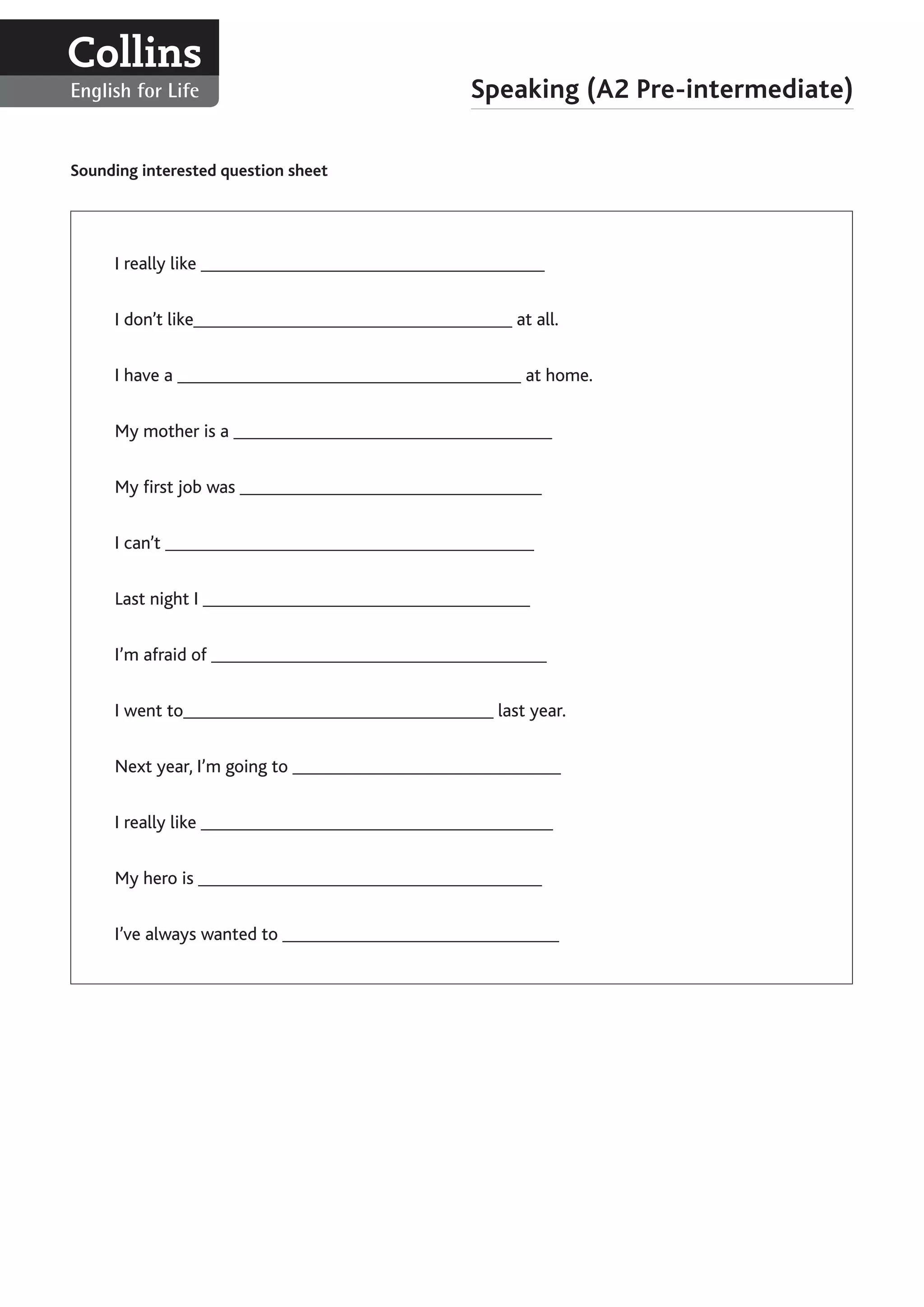 Speaking a2-all-documents | PDF