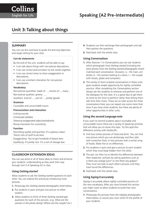 Speaking a2-all-documents | PDF | Homework and Study | Education