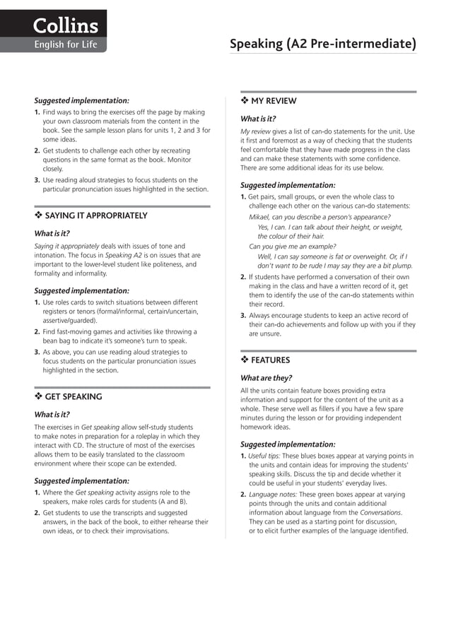 Speaking a2-all-documents | PDF | Homework and Study | Education