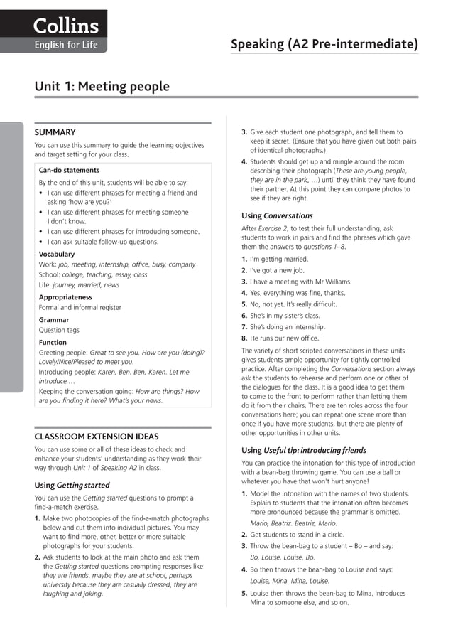 Speaking a2-all-documents | PDF | Homework and Study | Education