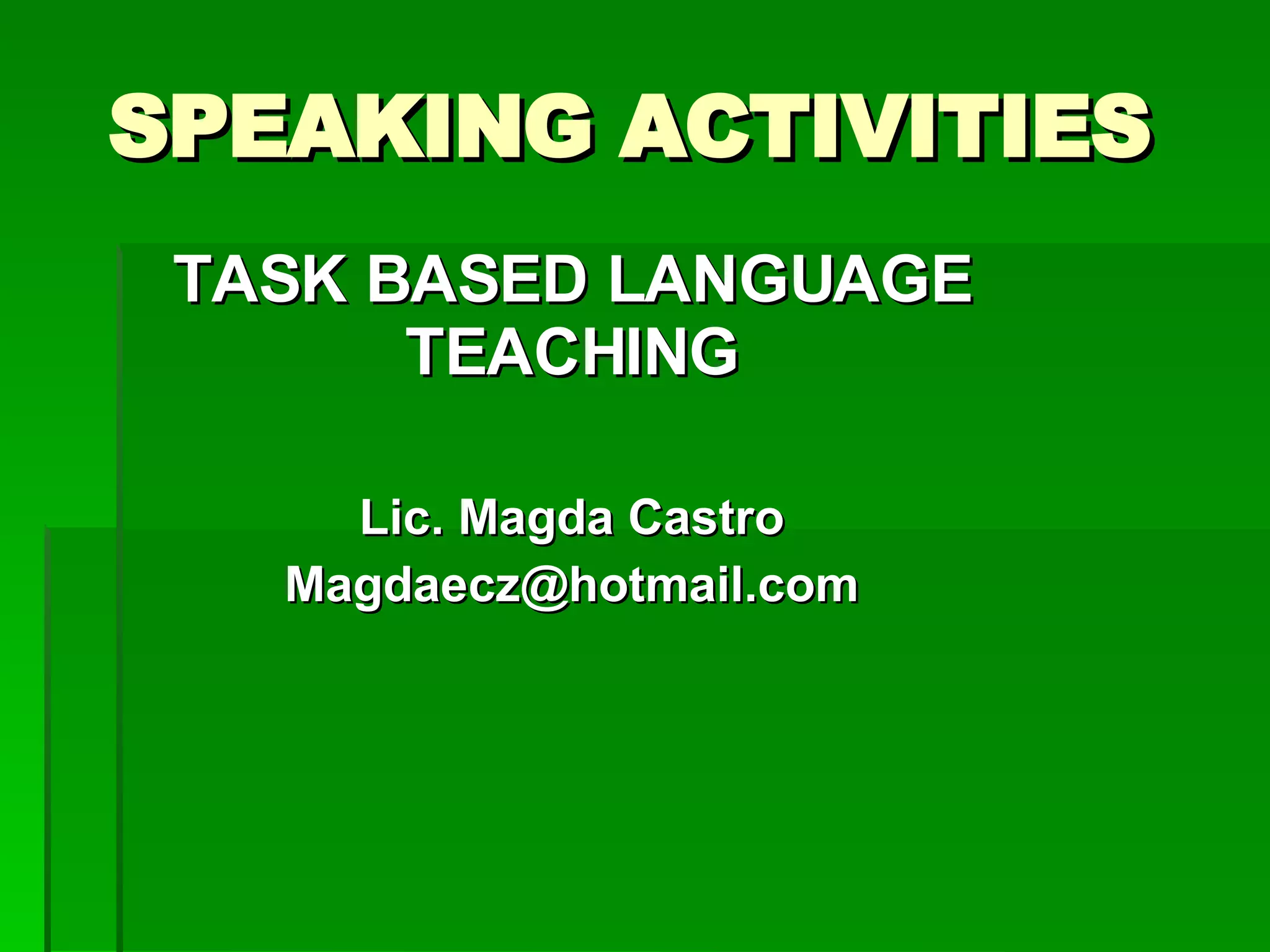 Speaking Activities | PPT
