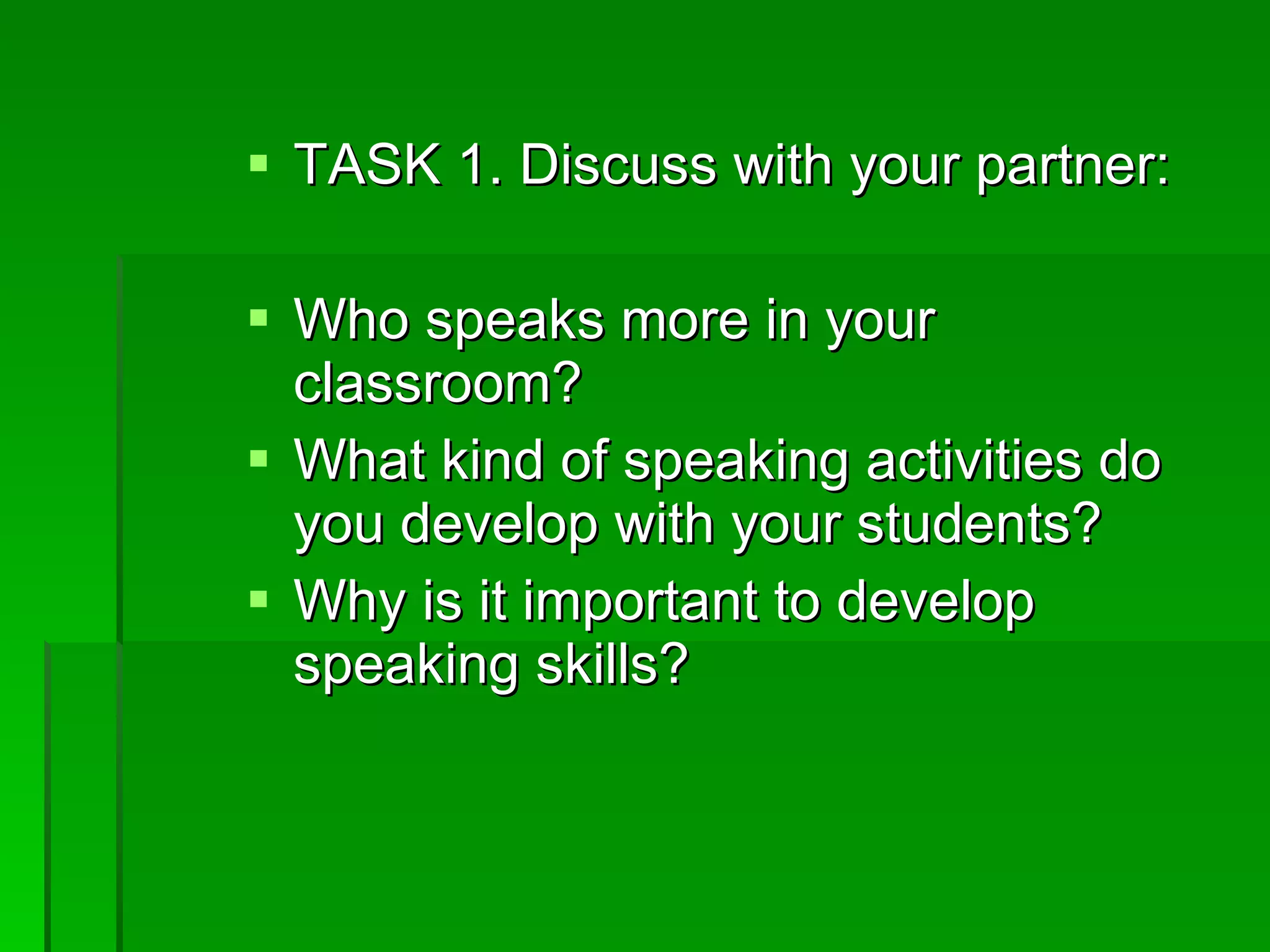 Speaking Activities | PPT
