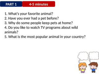 SPEAKING - ANIMALS.pptx for IELTS candidates | PPTX