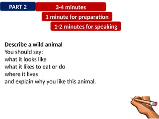 SPEAKING - ANIMALS.pptx for IELTS candidates | PPTX