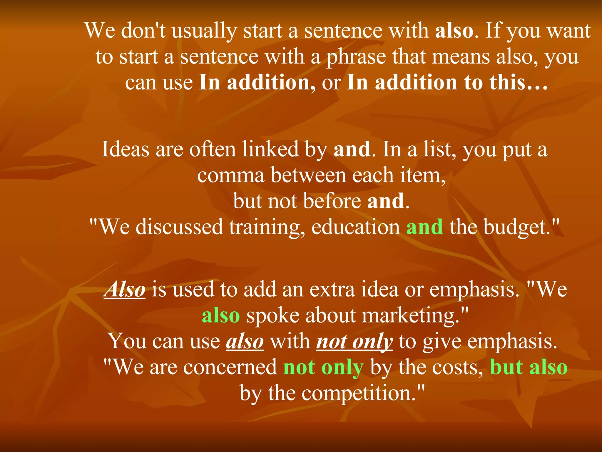 Speaking English (Linking Words) | PPT