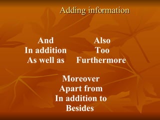 Speaking English (Linking Words) | PPT