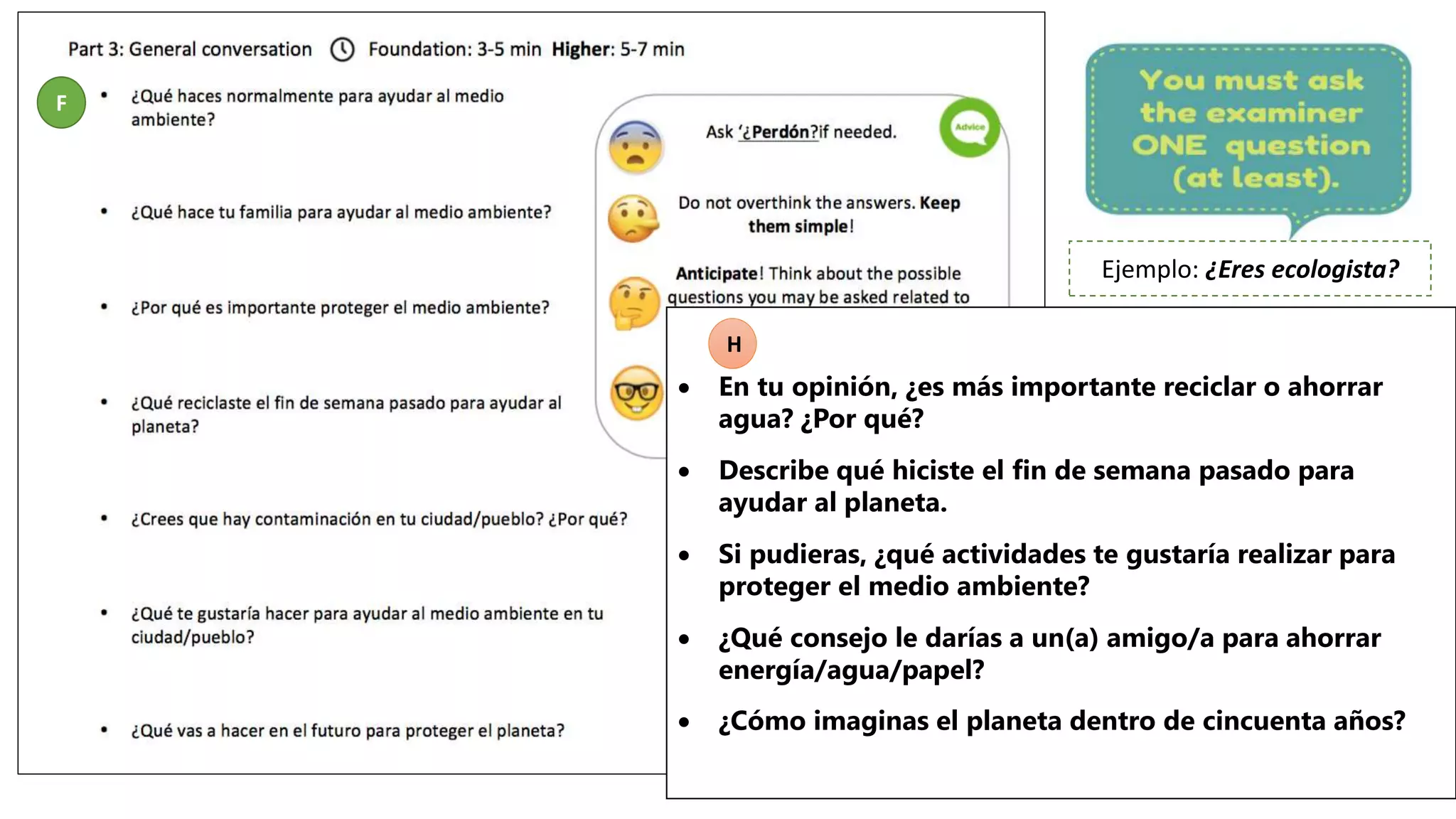 AQA Spanish GCSE 9-1 Speaking | PPT
