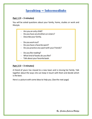 Speaking intermediate | DOCX