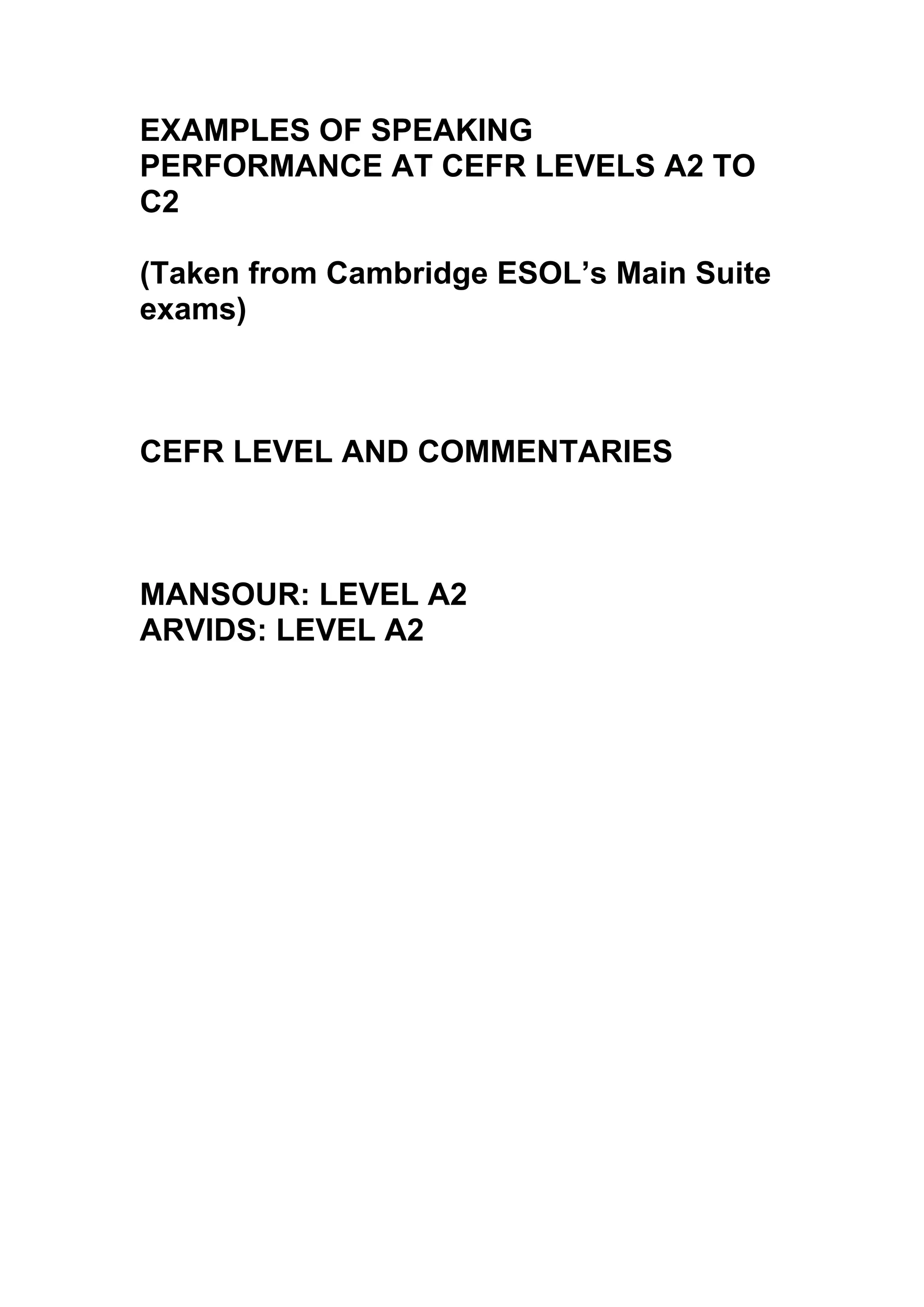 Speaking perf-examples-a2 | PDF