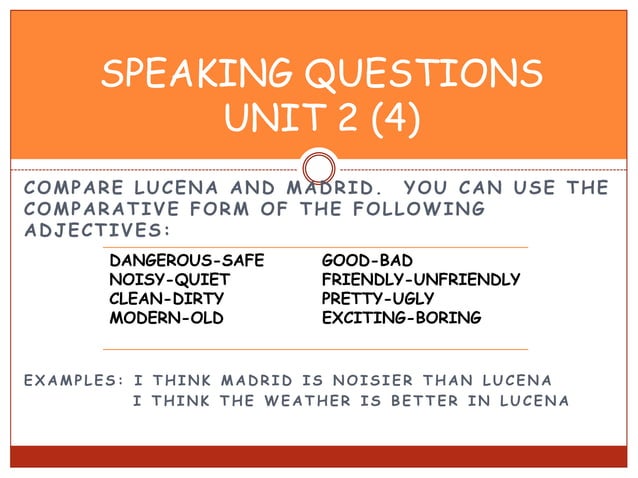 Speaking 1ºeso unit2 | PPTX