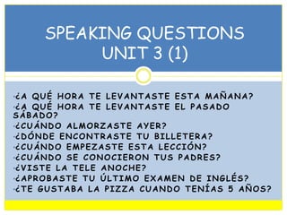 Speaking 2nd ESO unit3 | PPTX