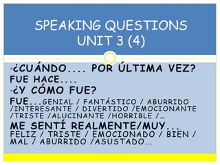 Speaking 2nd ESO unit3 | PPTX