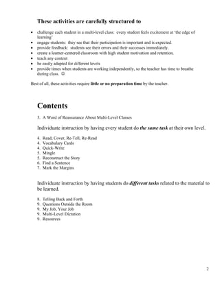 Effective Multi-Level Reading/Speaking Activities | DOC