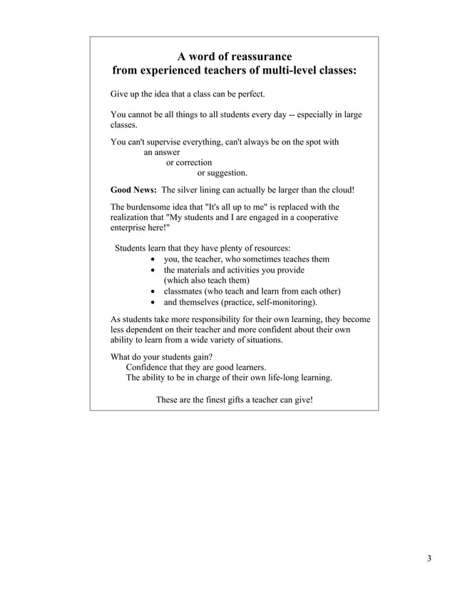 Effective Multi-Level Reading/Speaking Activities | PDF